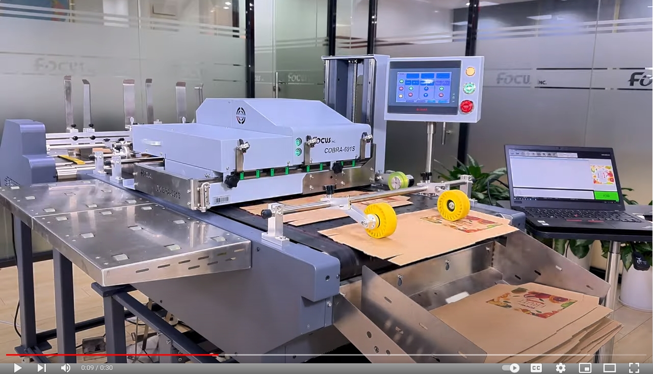 FocusInc. Single pass Carton box printer print on corrugated fruit box ...